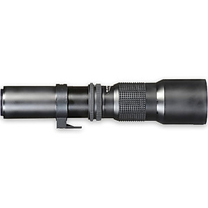 Canon EOS 90D DSLR Camera with EF-S 18-55mm f/4-5.6 is STM Lens + Canon EF 75-300mm f/4-5.6 III Lens + 500mm f/8 Focus Preset Lens + 2 Pc 64GB Memory Cards + Tripod + Case + LED Video Light & More