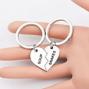 BLEOUK Office Themed TV Show Inspired Couple Gift Soup Snake Couple Keychain Set (Soup Snake)