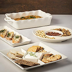 Casafina, Cook & Host collection, Stoneware Serveware, Rectangular tray, white, 17''