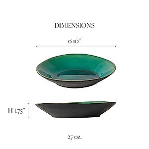 Costa Nova Ceramic Stoneware 10'' Soup Pasta Plate - Riviera Collection, Azur (Blue) | Microwave & Dishwasher Safe Dinnerware | Food Safe Glazing | Restaurant Quality Tableware