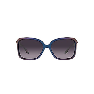 Oakley Women's OO9230 Wildrye Butterfly Sunglasses, Matte Cyan/Purple Colorshift/Prizm Grey Gradient, 61 mm