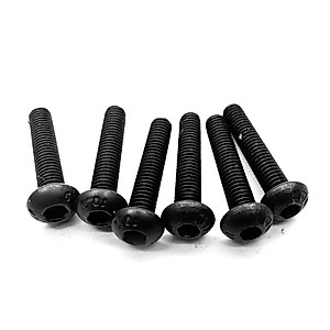 ZLYY 100Pcs M3-0.5 x 12mm Button Head Socket Cap Bolts Screws, ISO 7380 Hex Drive, Class 10.9, Black Oxide Finish, Alloy Steel