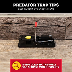 Catchmaster Predator Snap Mouse Trap 6Pk, Humane Mouse Traps Indoor for Home, Reusable Rodent Killer with Attractant, House Critter Catcher with Mouse Bait, Pet Safe Pest Control for Garage & Basement