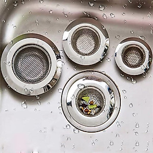 Drain Hair Catcher,Drain Stoper,Shower Drain Cover for Bathtub, Kitchen Sink Strainer, Stainless Steel Bathroom Sink, Drain Stopper with (2 PCS,4.5 in)