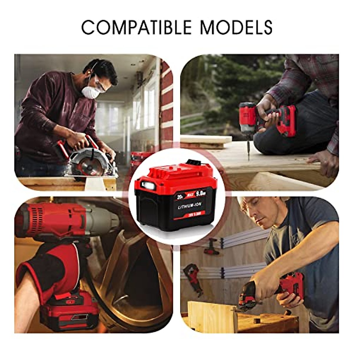 CaliHutt 【Upgrade】 9.0Ah 20V Replacement Battery for V20 Craftsman 20V Battery CMCB204 CMCB202 CMCB201 Craftsman V20 Cordless Power Tool CMCS500B CMCD700C1 (All of V20 Series) Lithium-ion Battery…