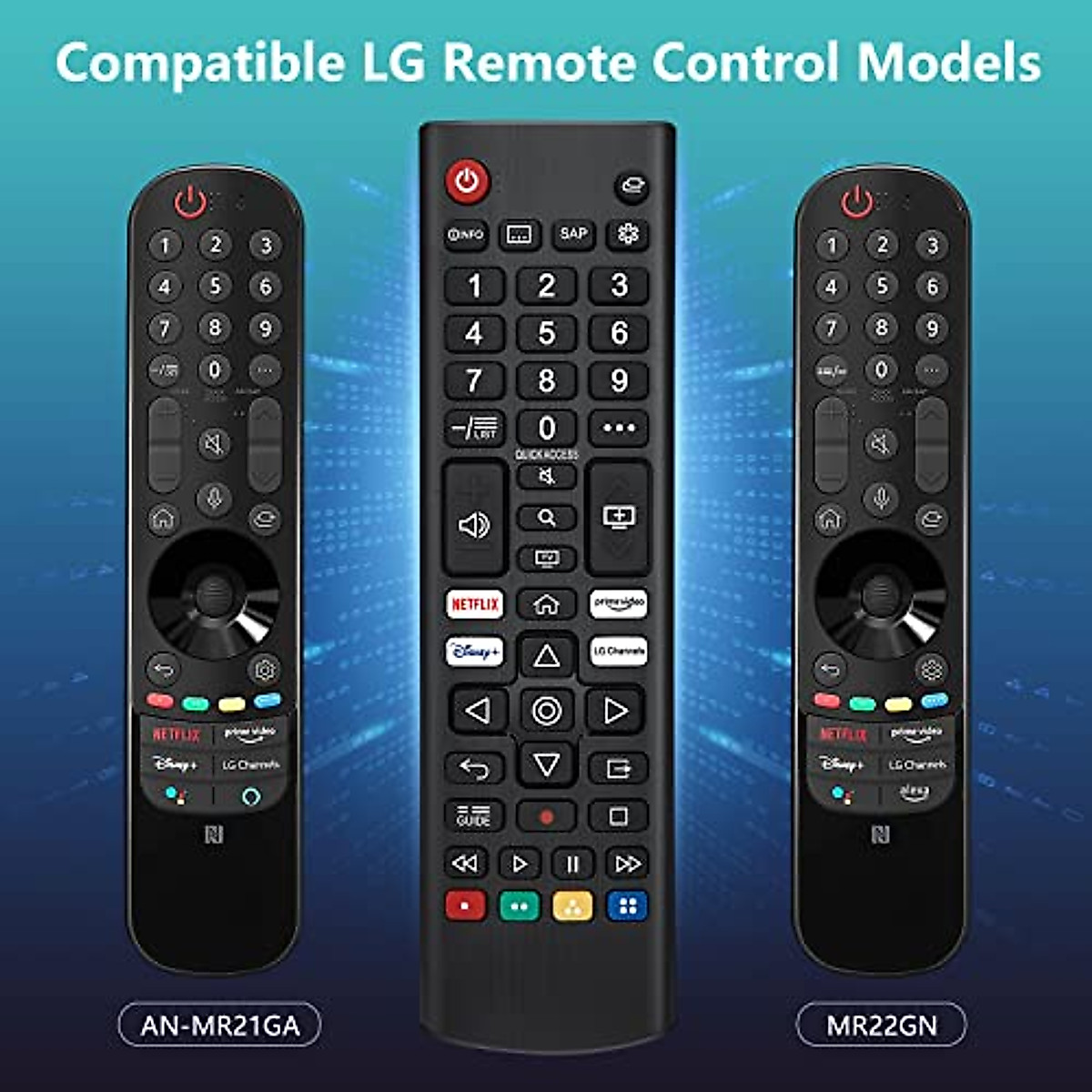(Pack of 2) 2022 New Remote Control,for LG-TV-Remote,Compatible for LG UHD OLED QNED NanoCell 4K 8K Smart TV with Netflix, Prime Video, Disney, LG Channels Button