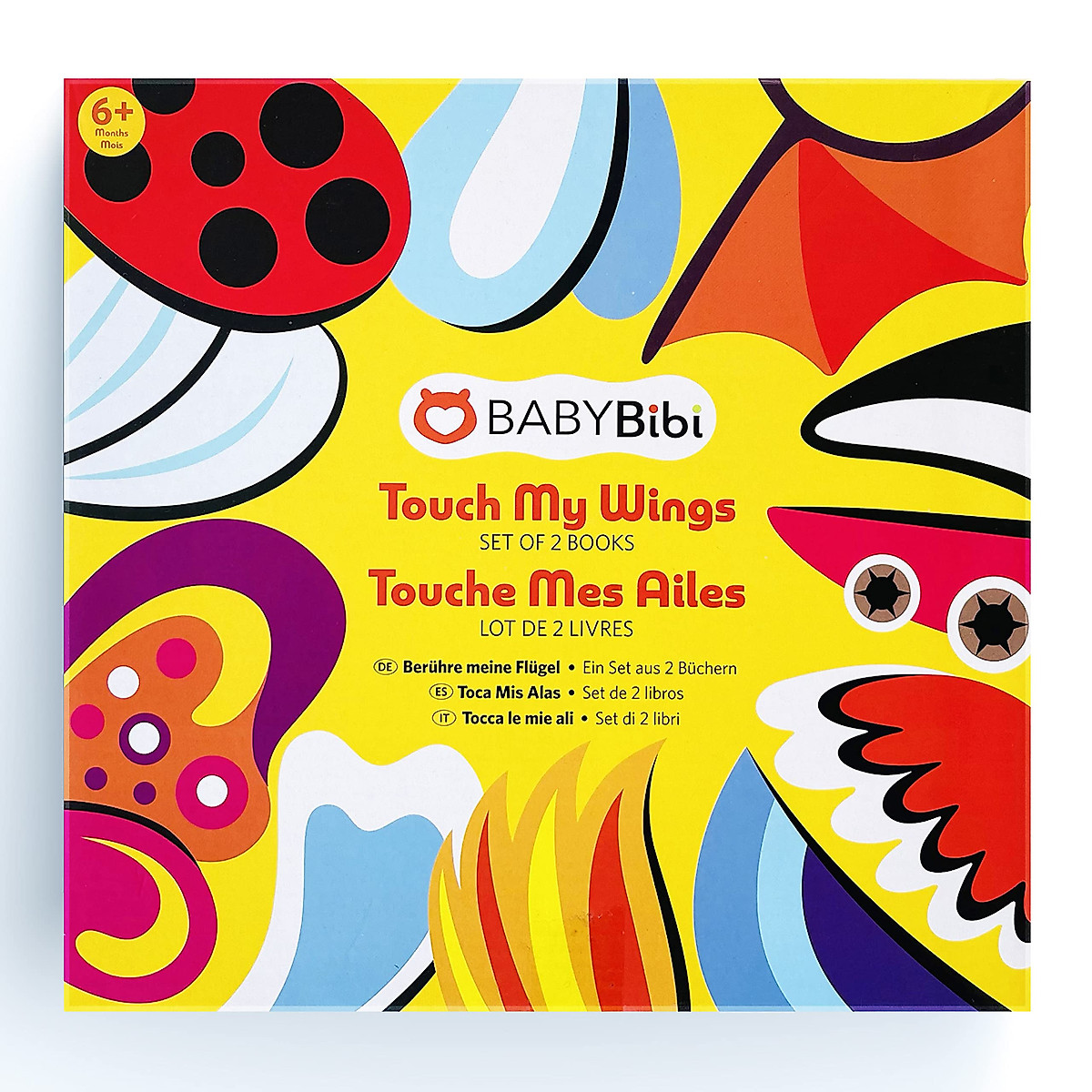 BabyBibi Touch My Wings Soft Crinkle Books for Babies - Touch and Feel Sensory Baby Sensory Toys to Help Early Development & Motor Skills - for Ages 0 Months+