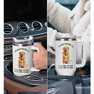 EchoMaven Golden Retriever 40oz Tumbler - Christmas and Birthday Gift for Dog Lovers, Mom, Dad, and Owners - White