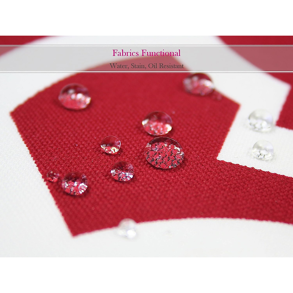 Fabritones Outdoor Inflatable Ottoman Cover Round 21x9 Inch Red Geometric Pattern Patio Foot Stools and Ottomans Cover