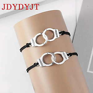 YJT Partners in Crime Handcuff Bracelets for 2 Best Friend BFF Bracelets Women Friendship Bracelets for Couples Mom Mother and Daughter