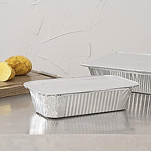 Restaurantware LIDS ONLY: Foil Lux Foil Pan Lids 25 Oven-Ready Foil Tray Lids -Pans Sold Separately Fits 1/3 Third-Size Steam Table Lids FreezableSilver Aluminum Disposable Baking Pan Lids