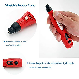 CHEW STEEL TOOLS 3.6V Li-on Cordless Rotary Tool - Three-Speed with 31-Piece Rotary accessory Kit, USB Charging Cable, Collet Size 3/32-inch(2.3mm) - Perfect for Small Light Jobs