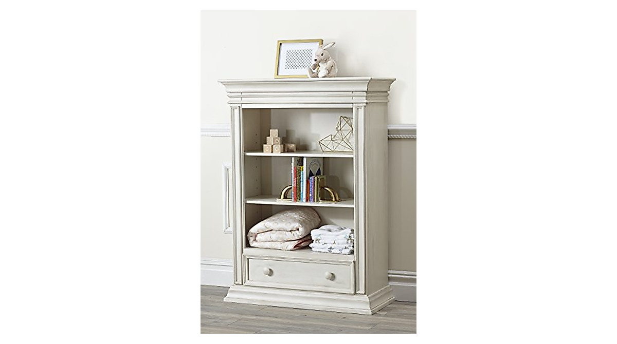 Baby Cache Vienna Bookcase - Elegant Nursery Storage in White