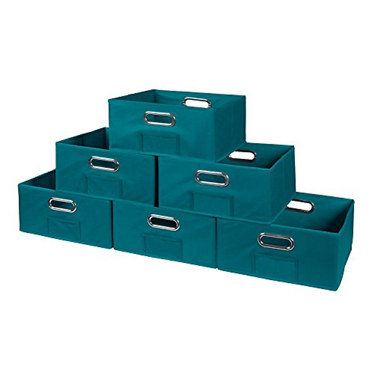 Niche Cubo Set of 6 Half-Size Foldable Fabric Storage Bins- Teal