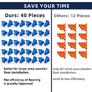 Upgraded 40 Pack Flooring Spacers Laminate Flooring Installation Kit with 1/4” & 1/2” Gap, Wood Floor Install Tool for Laminate, Vinyl Plank, Hardwood, LVT, Bamboo and Floating Floor Installation