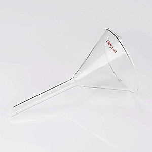 StonyLab 2-Pack Glass Heavy Wall Funnel Borosilicate Glass Funnel, Short Stem 75mm Diameter, 75mm Stem Length