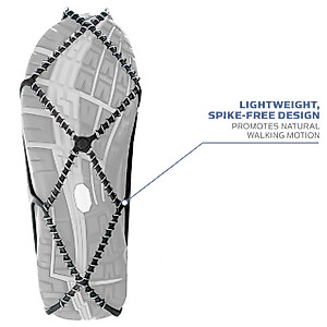 Yaktrax Walk Traction Cleats for Walking on Snow and Ice (1 Pair), Large , Black