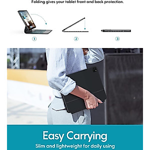 CHESONA Magnetic Keyboard Case for iPad Pro 12.9 2022, Multi-Touch Trackpad with 7 Color Backlit, Wireless Keyboard for iPad Pro 12.9 inch 2022 6th/5th/4th/3rd Gen, Black