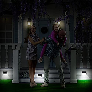 18 Pcs Solar Deck Lights Waterproof Outdoor Fence Lights 21 LED Solar Powered Step Lights Stainless Steel Stairs Lamps for Garden Pathway Backyard Patio Yard Stair Wall Railing Lighting (White)