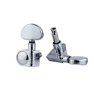 Guyker Guitar Machine Heads (3L + 3R Handed) – 1:21 Sealed Tuners Tuning Key Pegs with Big handle Replacement for Electric, Folk or Acoustic Guitars – Chrome, GK102C