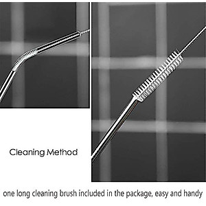 Reusable Straws - Stainless Steel Drinking - Set of 12 + 3 Cleaners - Eco Friendly, SAFE, NON-TOXIC non-plastic CocoStraw Brand