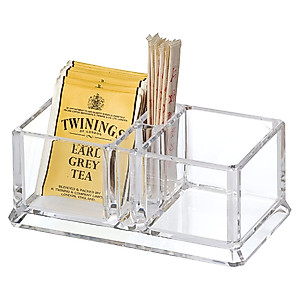 Yakri Clear Acrylic Two Lattices Tea Bags Holder Coffee Sugar Bag Case Guest Room Storage Boxes YTBH-001