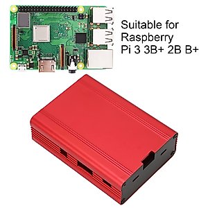 Aluminum Alloy Case CircuitHeat Dissipation Enclosure for Raspberry Pi Board Heat Dissipation Protective Enclosure for Raspberry Pi (Red)