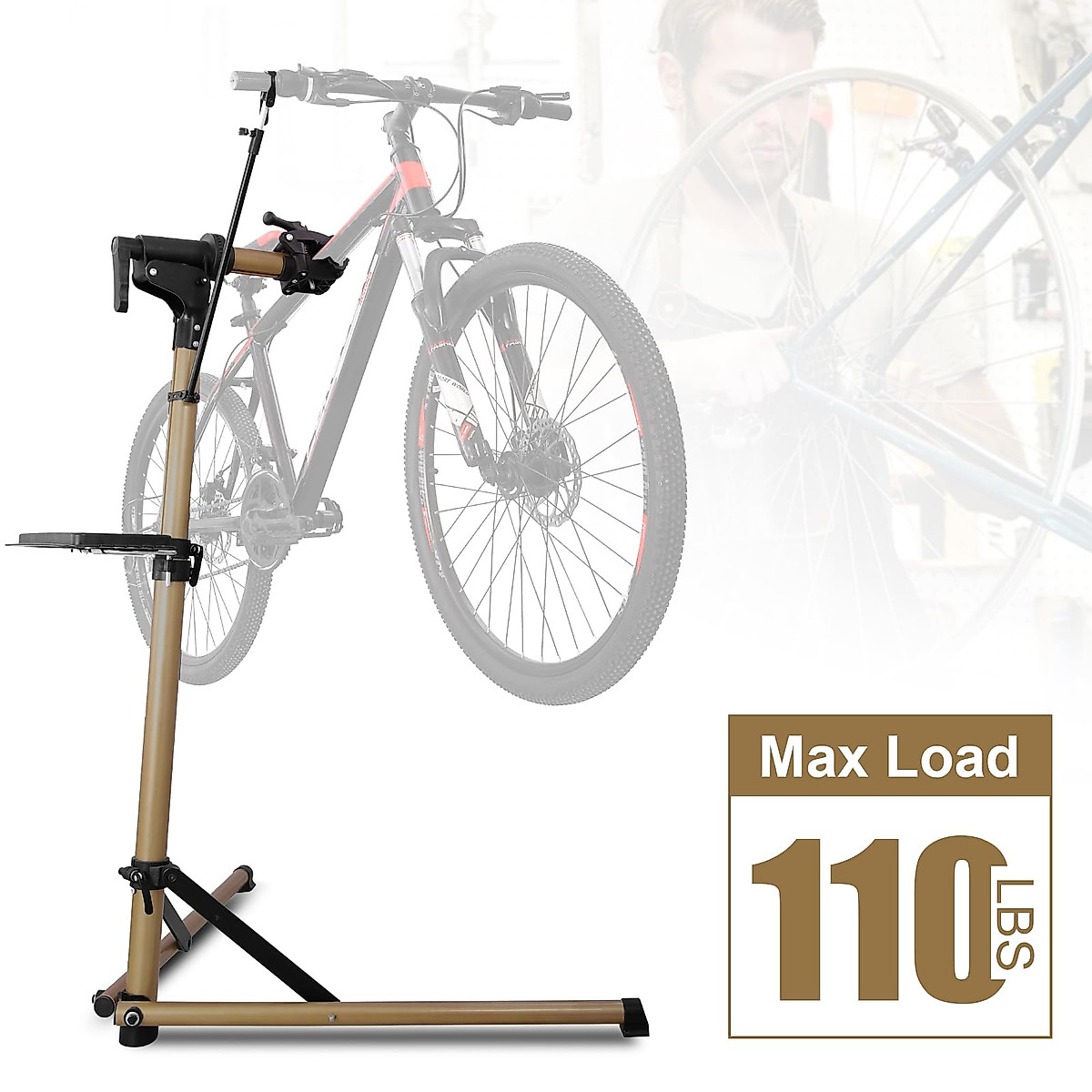 NOPAARD Heavy Duty Electric Bike Repair Stand Max 110 lbs, Portable Aluminum Bicycle Stand Manintenance Workstand,Suitable for Any BIke, Heavy E-Bike, Mountain Bike and Road Bike etc