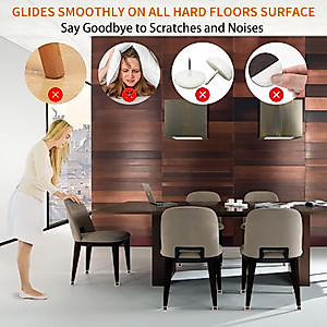16 PCS Rectangle Clear Silicone Chair Leg Floor Protectors with Felt, Rectangle Felt Furniture Leg Caps, Table Leg Covers Cups, Anti- Scratches and No Noise, (Fit L :1.3-1.7", W: 0.9-1.2")