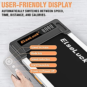 Elseluck Walking Pad, Under Desk Treadmill for Home Office, 2 in 1 Portable Walking Treadmill with Remote Control, Walking Jogging Machine in LED Display