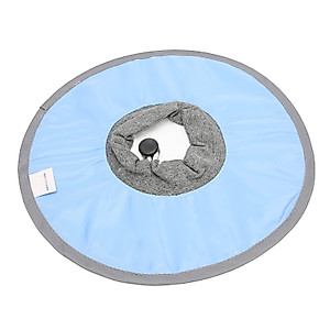 Cat Round Collar, Adjusted Drawstring Prevent Licking After Surgery Cat Recovery Collar for Home Cat Kitten Dog Puppy Small Pet Wound Healing(L 35cm / 13.8in-Light Blue)