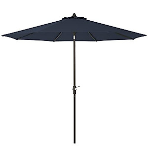Tempera 10' Outdoor Market Patio Table Umbrella with Auto Tilt and 360°swivel, with Sturdy Pole&Fade Resistant Sunbrella Canopy, Easy to Set,Indigo