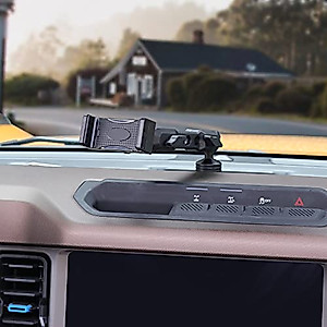 RERPRO Dash Phone Mount Holder for 2021 2022 2023 New Ford Bronco 2/4 Door Interior Accessories Dashboard Cell Phone Stand 360° Adjustable Smartphone Bracket Black