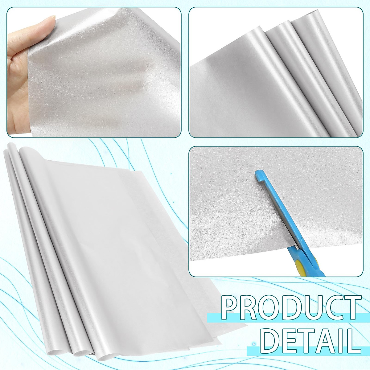 VOKOY 160 Sheets 15" x 20" Silver Tissue Paper, Large Metallic Wrapping Tissue Paper Bulk Tissue Paper for Clothes Textiles Linens Storage Gift Bags Halloween Thanksgiving Christmas