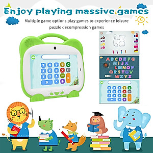 GLOGLOW Kids Touch Tablet, 5500mAh Tablet 7 Inch 4GB and 32GB HD 1080P for Girls (Green)