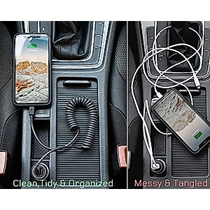 iPhone 13 Car Charger, dé 20W Fast Charging USB-C iPhone Car Charger Adapter with 6ft Coiled Lightning Cable [Apple MFi Certified], with Extra 18W USB Port for iPhone 14/14 pro max/13/12/XR/XS/iPad