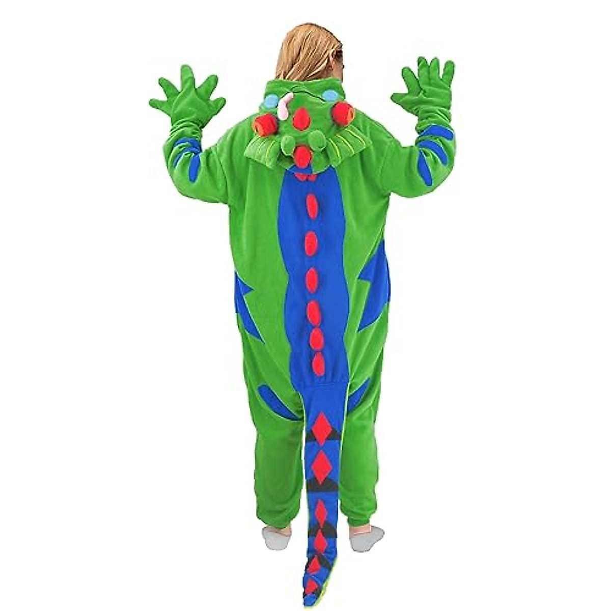 ofodoing Lizard Onesie Adult Animal One-piece Pajamas Cosplay Homewear Sleepwear Jumpsuit Costume for Women Men