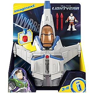Disney and Pixar Lightyear Spaceship Toy, Imaginext Lights & Sounds XL-15 with Buzz Lightyear Figure for Pretend Play Ages 3-8 Years