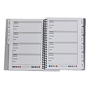 RE-FOCUS THE CREATIVE OFFICE, Password Book Keeper, Black, Small, Mini, Alphabetical Tabs, Spiral Bound, Removable Sheets, Journal Organizer, Includes, Website, Address, Username, Password