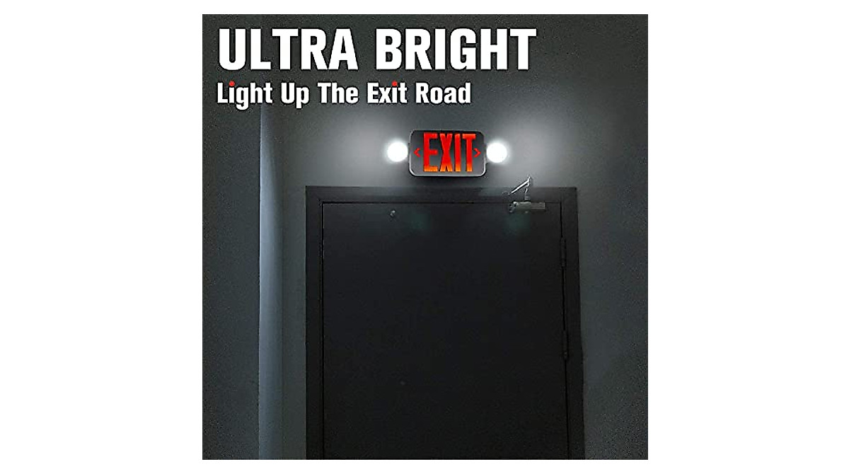 OSTEK Red LED Exit Sign Emergency Light with 90-Minute Backup
