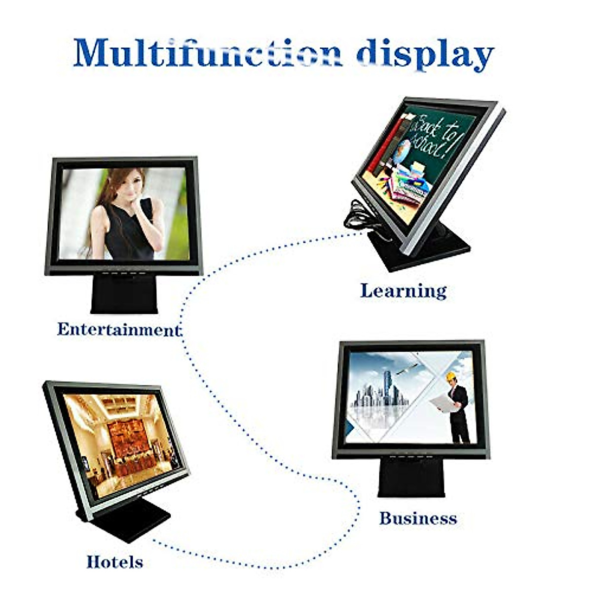 15 Inch POS Touch Screen LED Monitor 1024x768 Resolution Stand VGA for POS Retail Kiosk