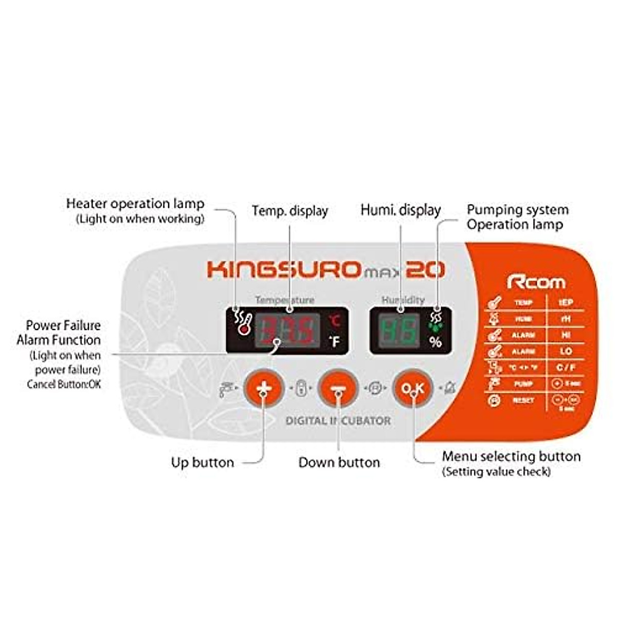 R-Com MX-SURO Platic/Metal Digital Incubator