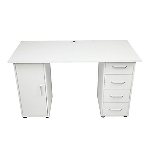 XBWEI Door Four Drawer Computer Desk White
