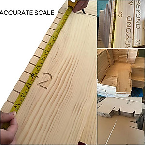 Growth Chart for Kids, Solid Wood Height Chart for Kids Toddler Baby playrooms and Bedrooms Wall Decor for up to 3 Children