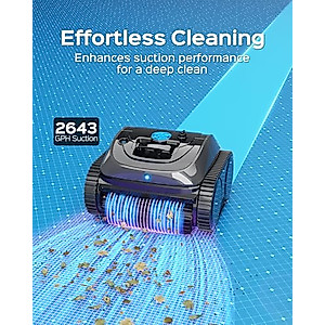 WYBOT Cordless Robotic Pool Vacuum, 140mins Runtime, Robotic Pool Cleaner with Upgraded Triple-Motor, Wall Climbing, Intelligent Route Planning, for Pools up to 1,614 Sq.ft