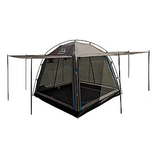 Hasika Screen Camping Tent with Floor 4 Season 8x8ft Large Mesh Room Shelter Canopy for Outdoors Gazebo Outside Poles Excluded