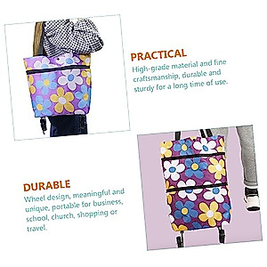 Ciieeo Pull Bag Folding Shopping Folding Cart with Wheels Foldable Collapsable Wagon Trolly Cart with Wheels Shopping Wagon Portable Shopping Pouch Portable Shopping Bag Shopping Cart Bag