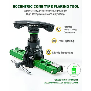 Super Stars Flaring Tool Kit 1/4" - 3/4" Tubing Pipe Flare Tool HVAC 45° Eccentric Type Flare Tool with Pipe Cutter for Copper/Aluminum/Stainless Steel Pipes(5 in 1 Kit)