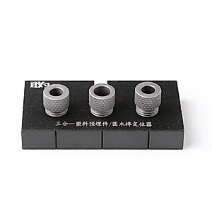 LUMIAX 3 in 1 Small Hole Punch Woodworking Doweling Jig Kit with Positioning Clip Adjustable Drilling Guide New Tools (Color : Type-C)