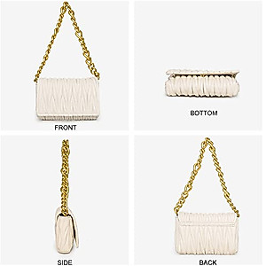 Montana West Small Shoulder Bag for Women Quilted Clutch Purses and handbags Chunky Chain Flap Satchel MWC-060BG